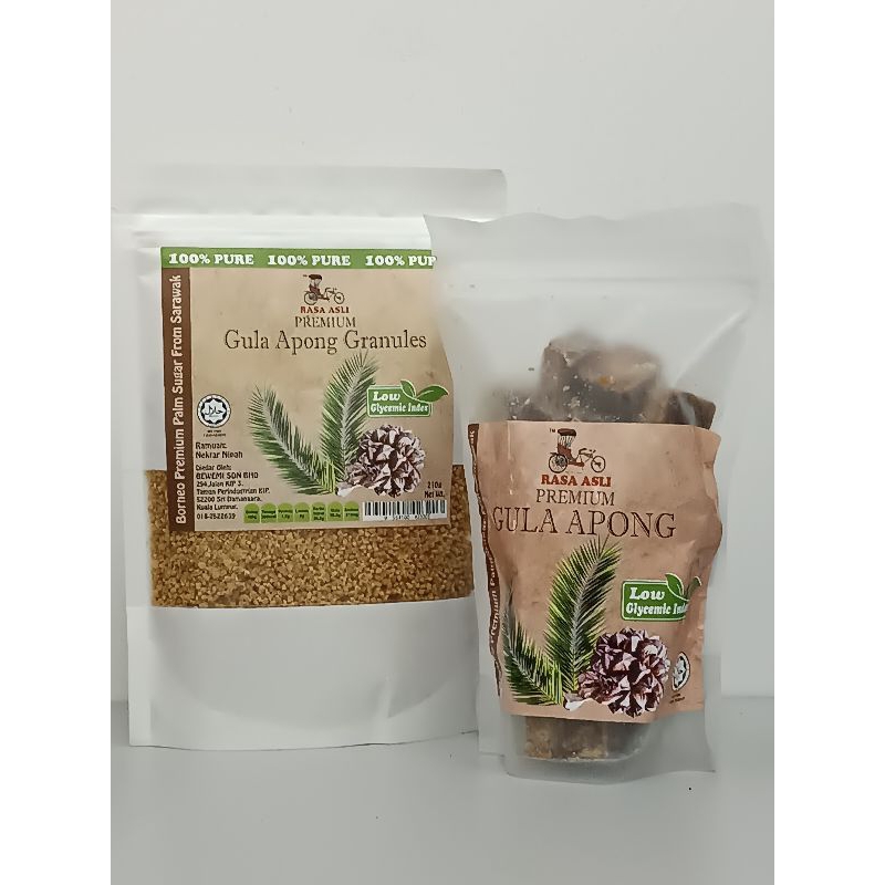 Rasa Ali Premium 100% Pure Gula Apong Granules 210g Gula Apong Cube ...