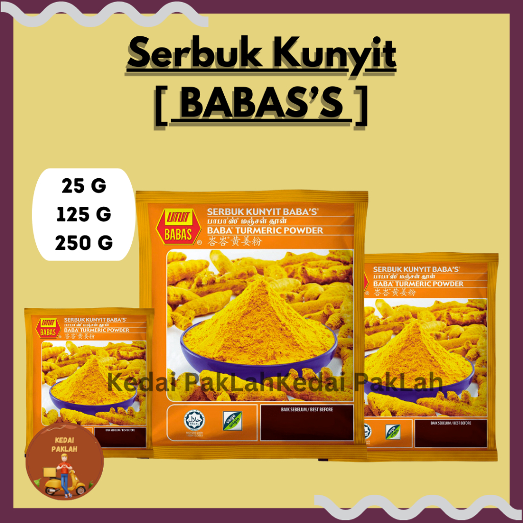 Baba's Serbuk Kunyit Turmeric Powder [25g/ 125g/ 250g] HALAL READY STOCK | Shopee Malaysia