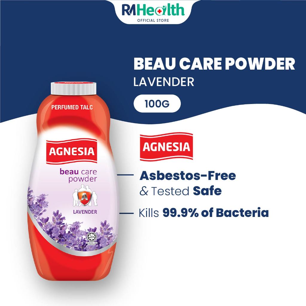 Agnesia Beau Care Powder 100g (1pc/6pcs) - Lavender Antibacterial Bedak ...