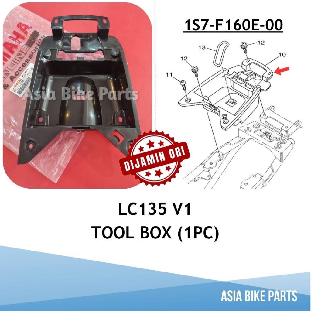 Yamaha Original LC135 V1 Tool Box / Kotak Spana Bawah Seat - 1S7-F160E ...