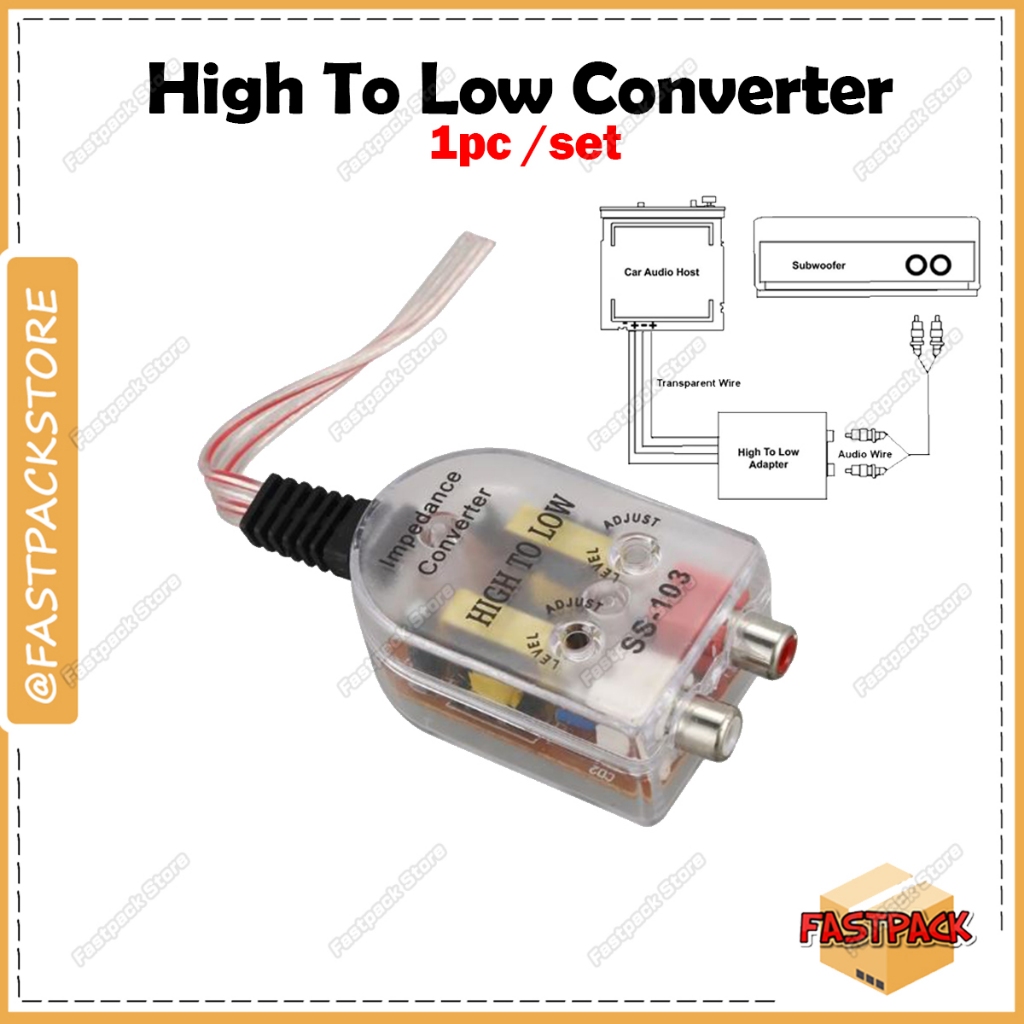 High To Low Converter Car Audio Hi To Low Convertor RCA Cable Car ...