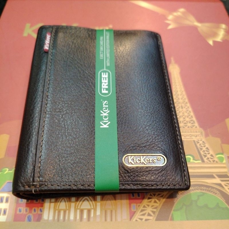 Kickers Genuine Top Grain Leather Big Capacity 2 Ply Vertical Army ...