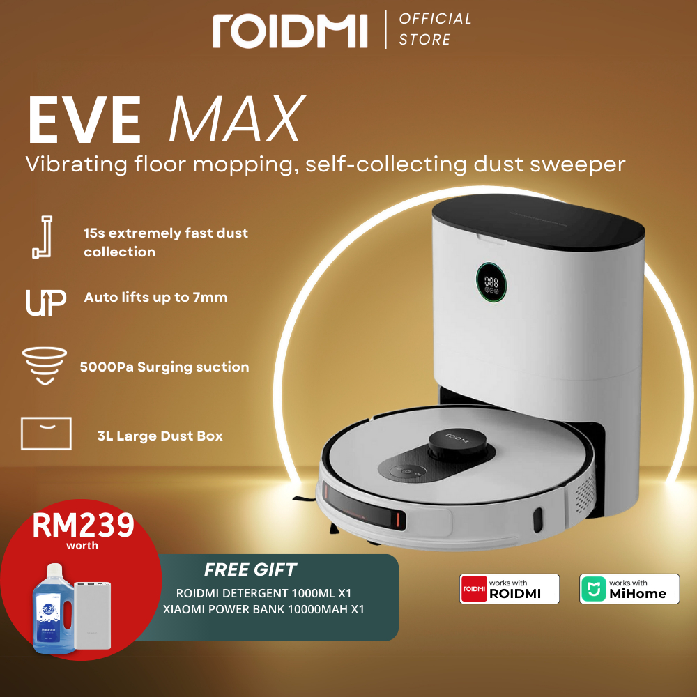 ROIDMI Robot Vacuum Cleaner - EVE MAX | High Frequency Vibration Mop ...