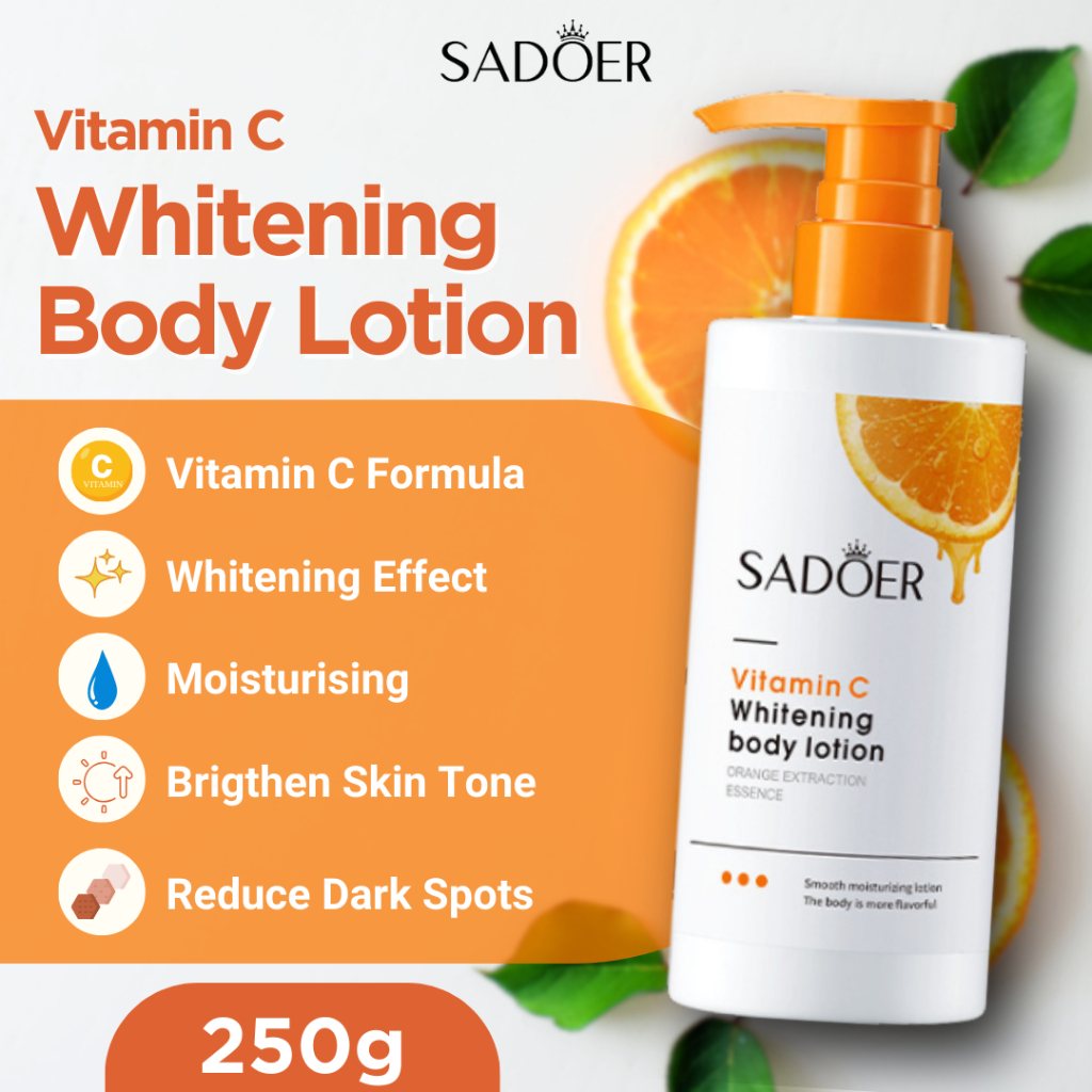 SADOER Vitamin C Whitening Body Lotion 美白身体乳 上朵身体乳 - 250ML | Shopee Malaysia