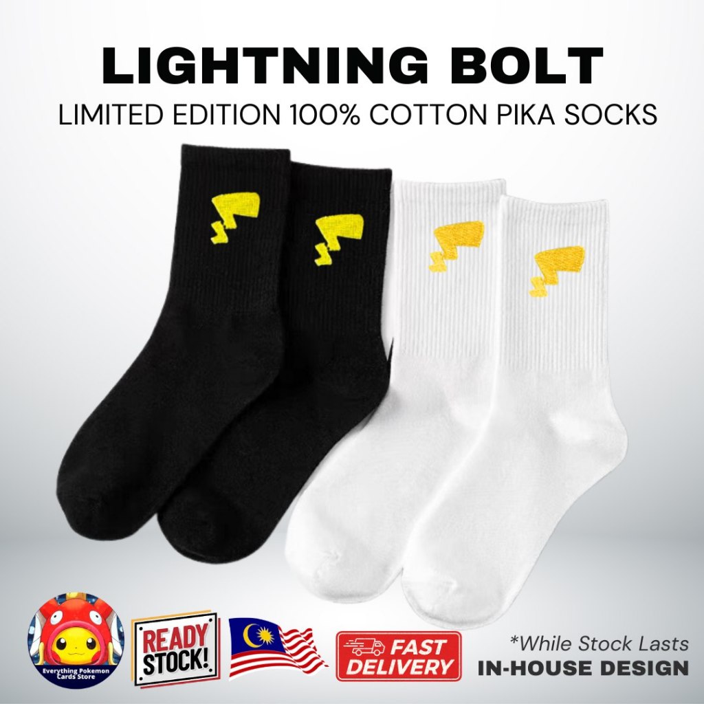 [NEW] Customized Design Lightning Bolt Pika Socks Unisex Stretchable ...