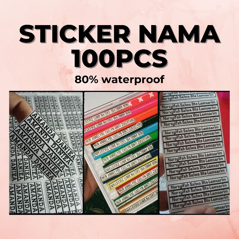 STICKER NAMA PELAJAR, STICKER STATIONERY LABEL, STICKER BARANG SEKOLAH ...