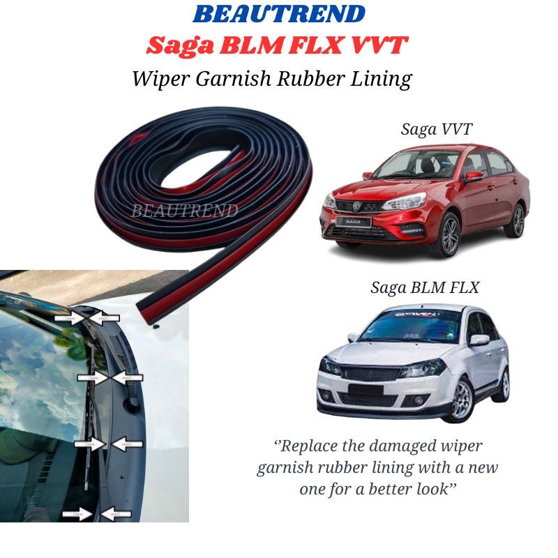 Proton Saga VVT BLM FLX Wiper Panel Garnish Rubber Lining Windscreen ...