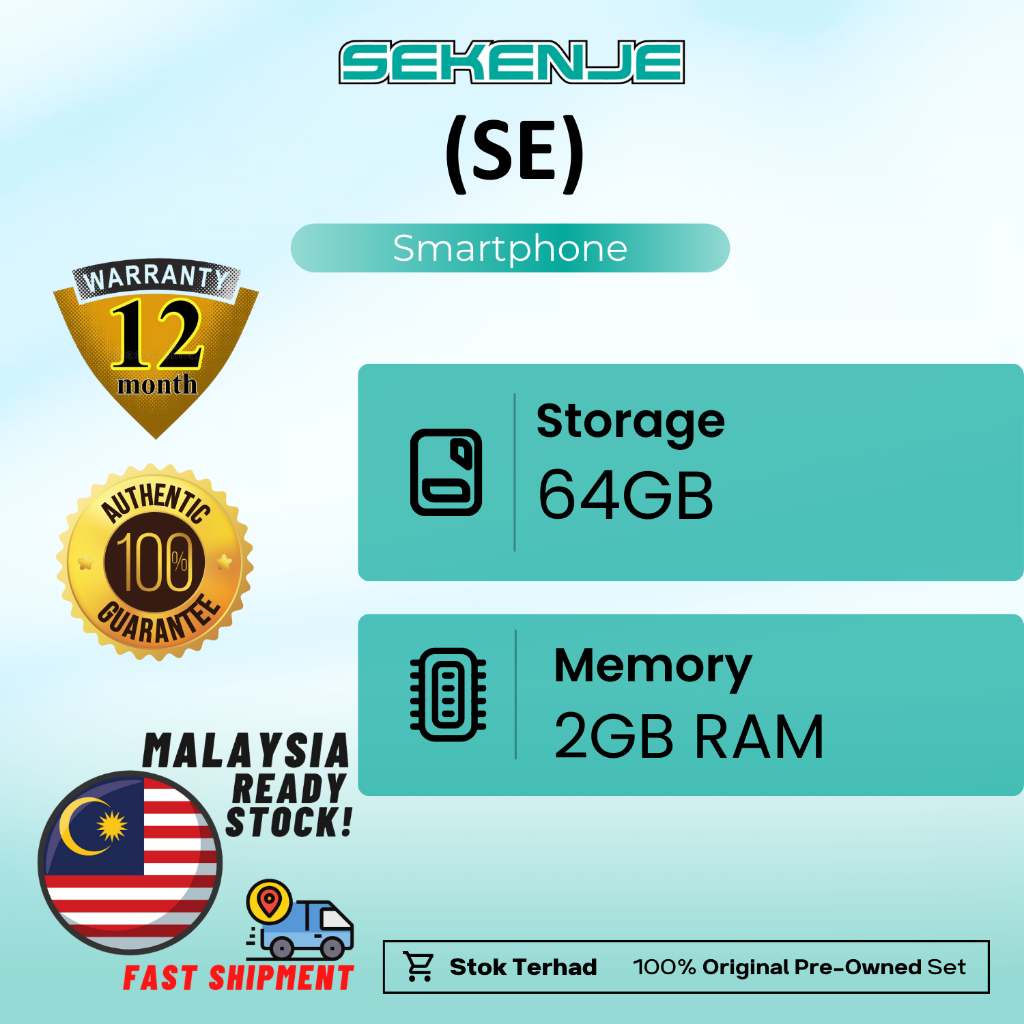 (SE) 2016 16GB / 32GB / 64GB / 128GB 100% Original Secondhand Used ...