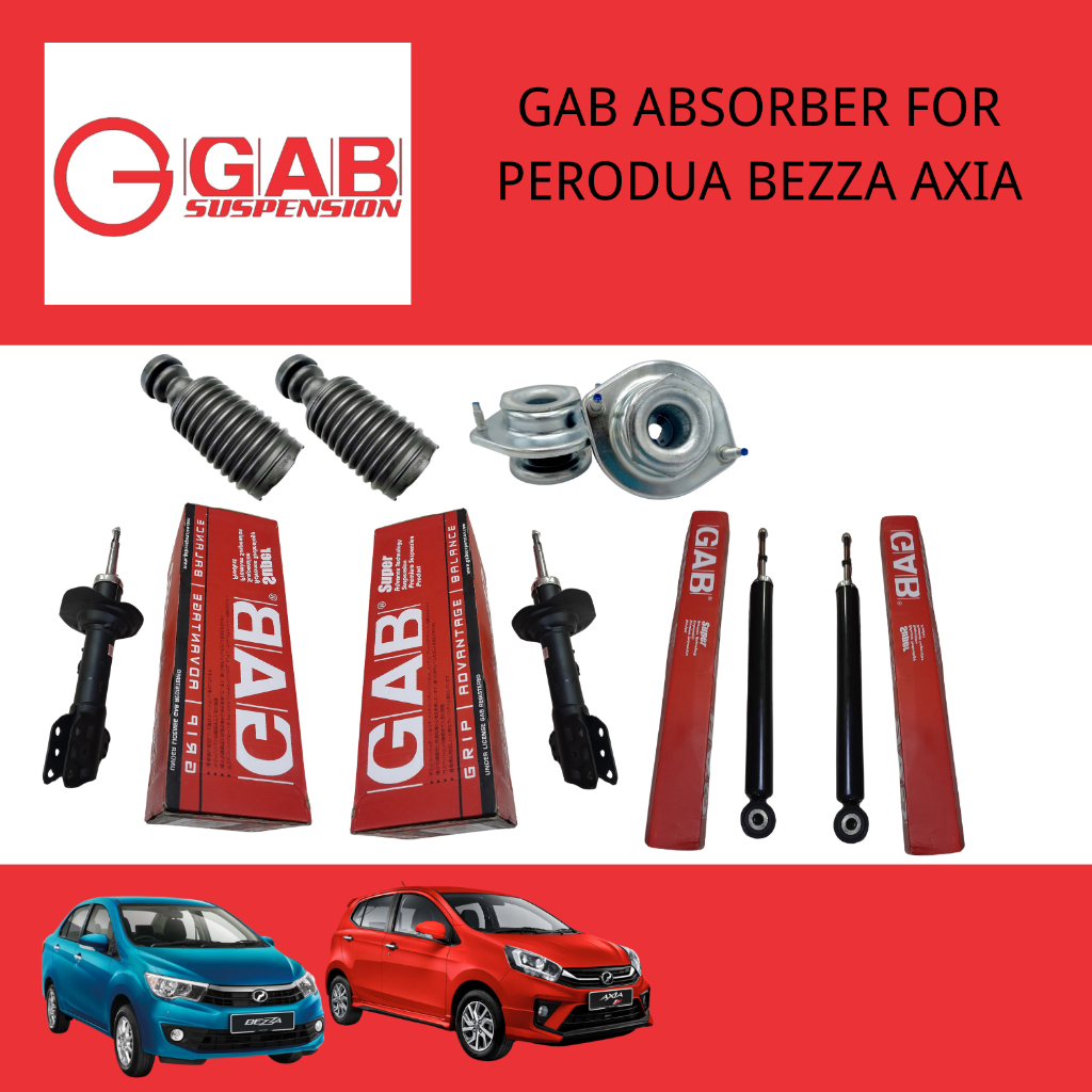 GAB Absorber Perodua Bezza / Axia | Penyerap Hentakan Depan & Belakang ...