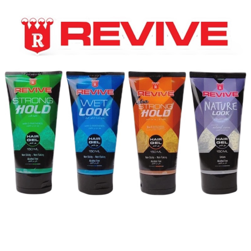 REVIVE Hair Gel 220ml 150ml 60ml Wet Look Strong Hold Extra Strong Hold ...
