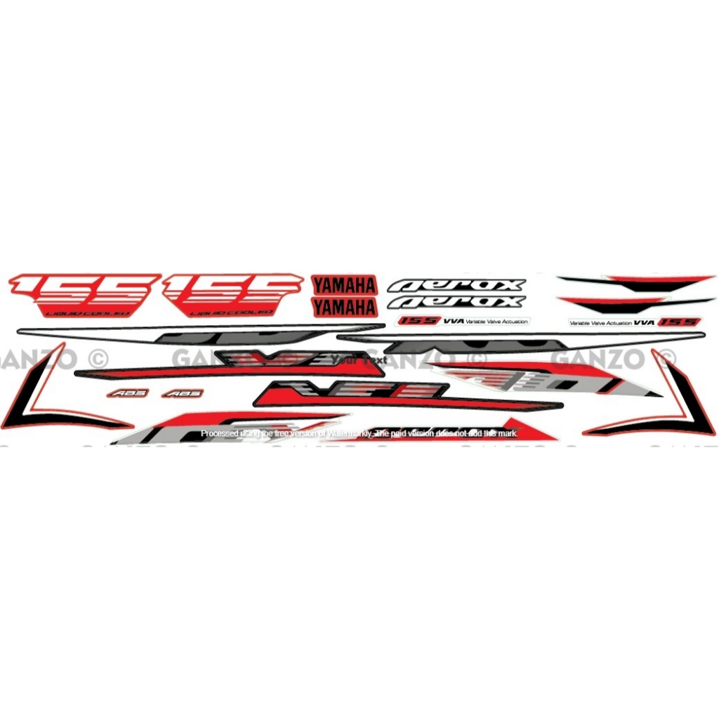 STRIPE STICKER YAMAHA COVERSET NVX V2 2023 THAI VERSION - MERAH BIRU ...