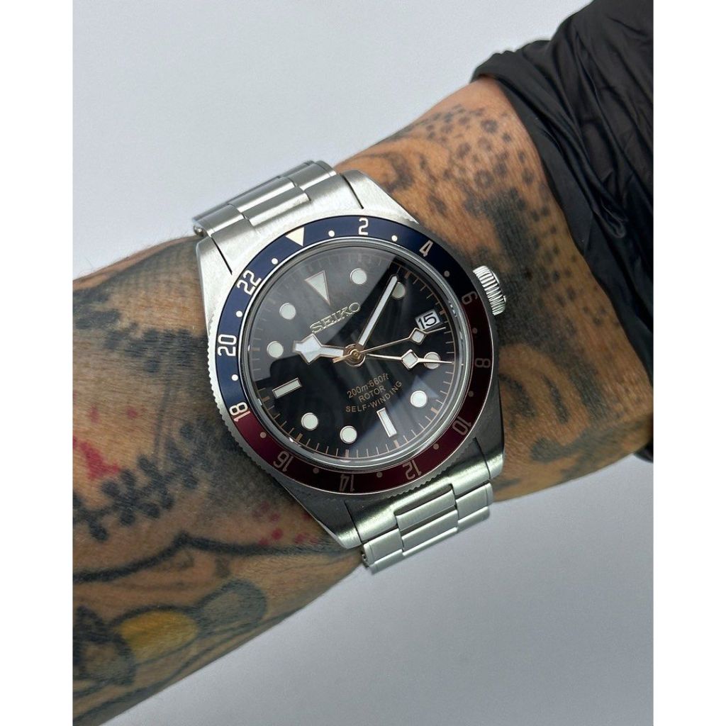 【39mm Black Bay Rose Gold Pepsi GMT】 Custom Seiko Mod Automatic Watch ...