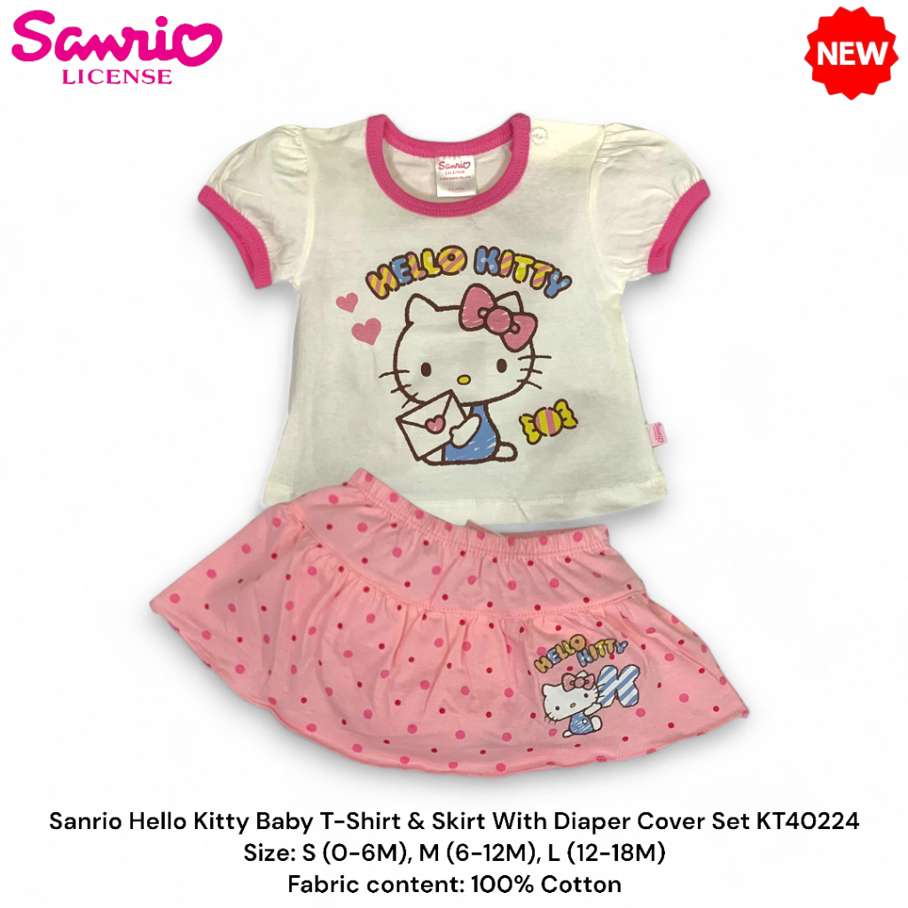 Sanrio Hello Kitty Baby T-Shirt & Shirt With Diaper Cover Set KT40224 ...