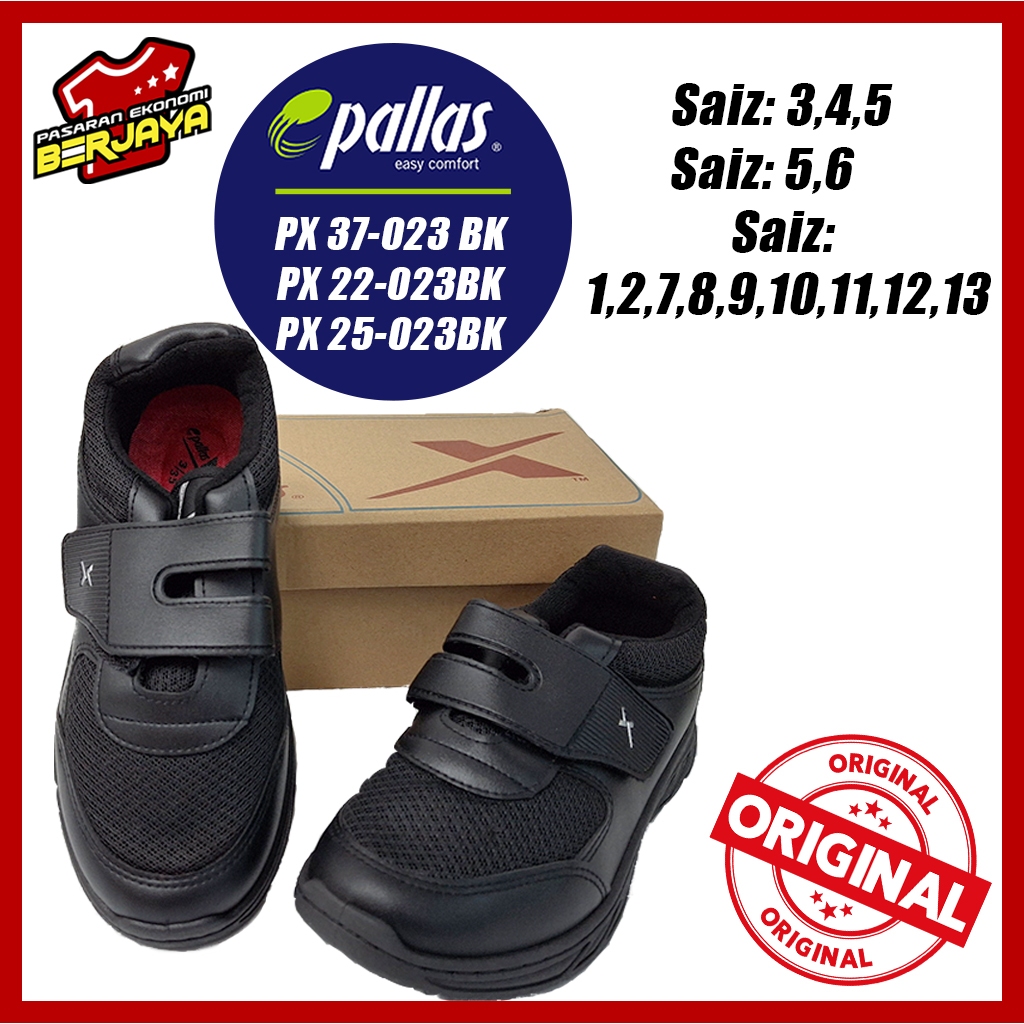 Pallas Jazz PX 37-023 BK/PX 22-023BK/PX 25-023BK/Kasut Sekolah Hitam ...