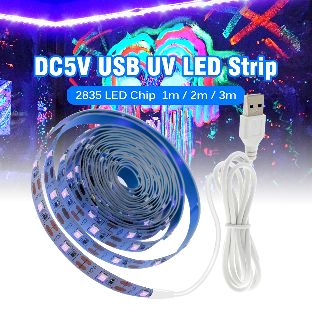 LED Strip Light USB 5V 2835 Waterproof Ultraviolet Fluorescence Light 0 ...