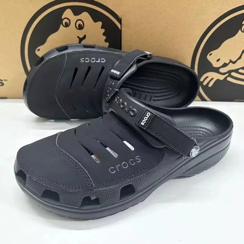 Crocs Mens Yukon Clog Half leather Outdoor Beach Recreation Beach ...
