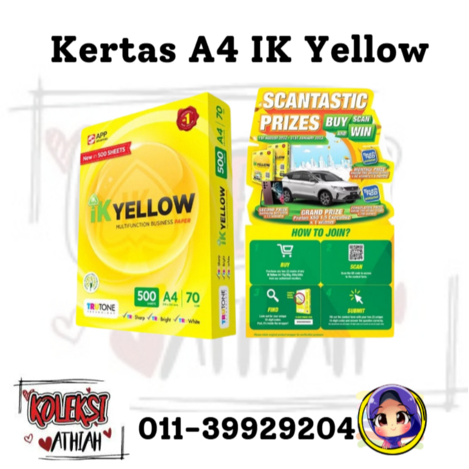 Ik Yellow A4 Copier Paper 70Gsm / 500's | Shopee Malaysia