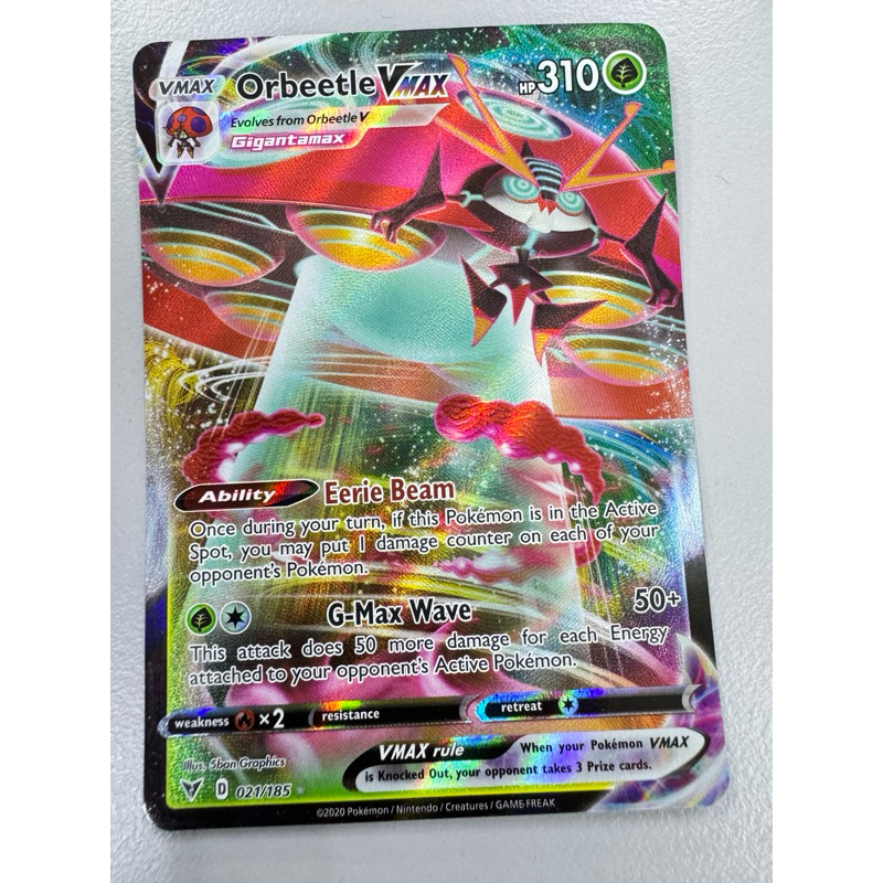 Grass Type - Pokemon Card VMAX - Orbeetle VMAX 021/185 | Shopee Malaysia