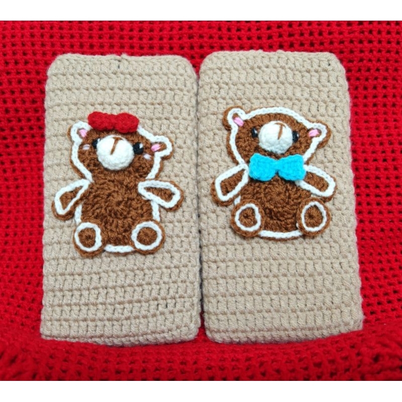 *READY STOCK*Handmade Valentine's Couple Teddy Bear Crochet Phone Pouch ...