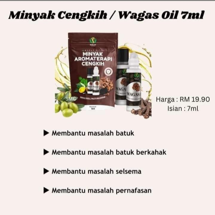 MINYAK AROMATHERAPY WAGAS OIL (CENGKIH) / ARAI OIL (HALIA) | Shopee ...