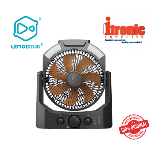 LEMOISTAR FT9C PORTABLE RECHARGEABLE DESK FAN WITH LED LATERN AND ...