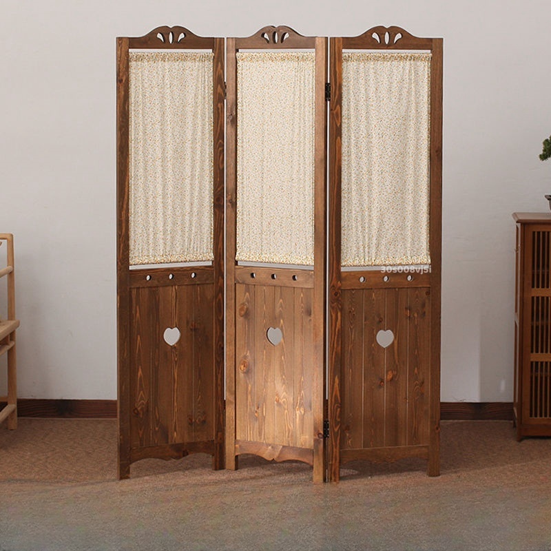 Solid wood partition screen folding movable divider room partition ...