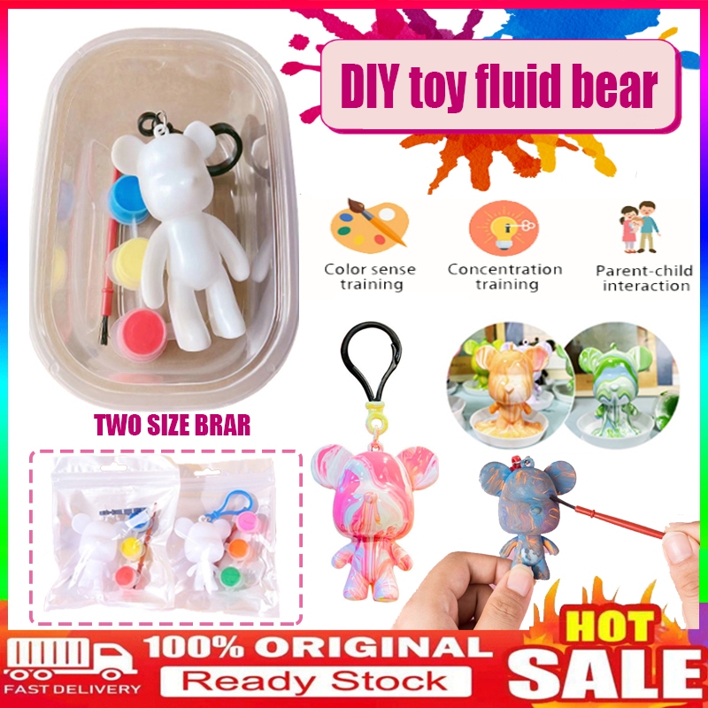 Diy Fluid Bearbrick Keychain Mini Bear Paint Handmade Kids Toys ...