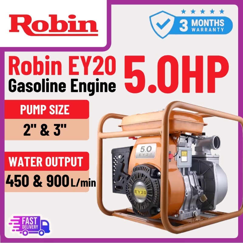 Robin Engine EY20 5.0HP/4000RPM/3.73KW With 2" & 3" Water Pump (Good ...