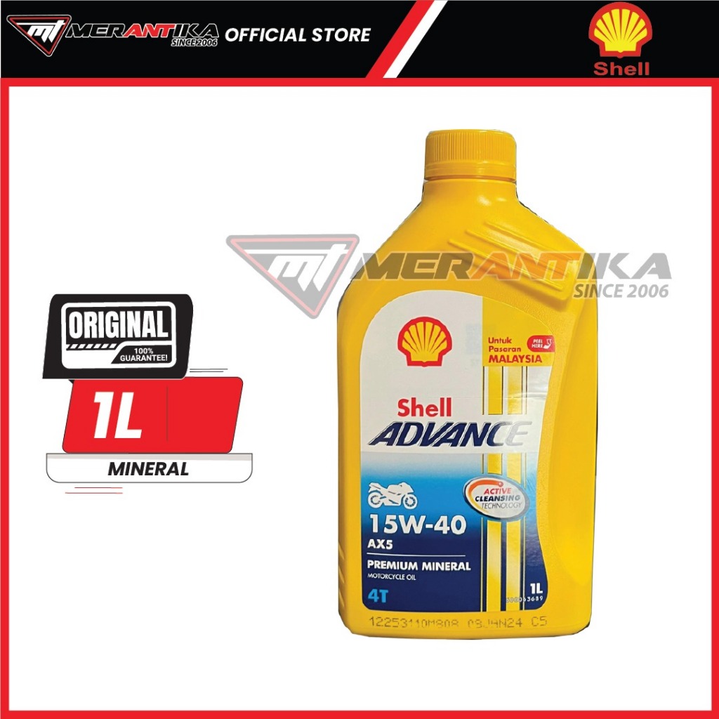 MERANTIKA | SHELL Advance AX5 4T Mineral 15W40 1L Motorcycle Oil ...