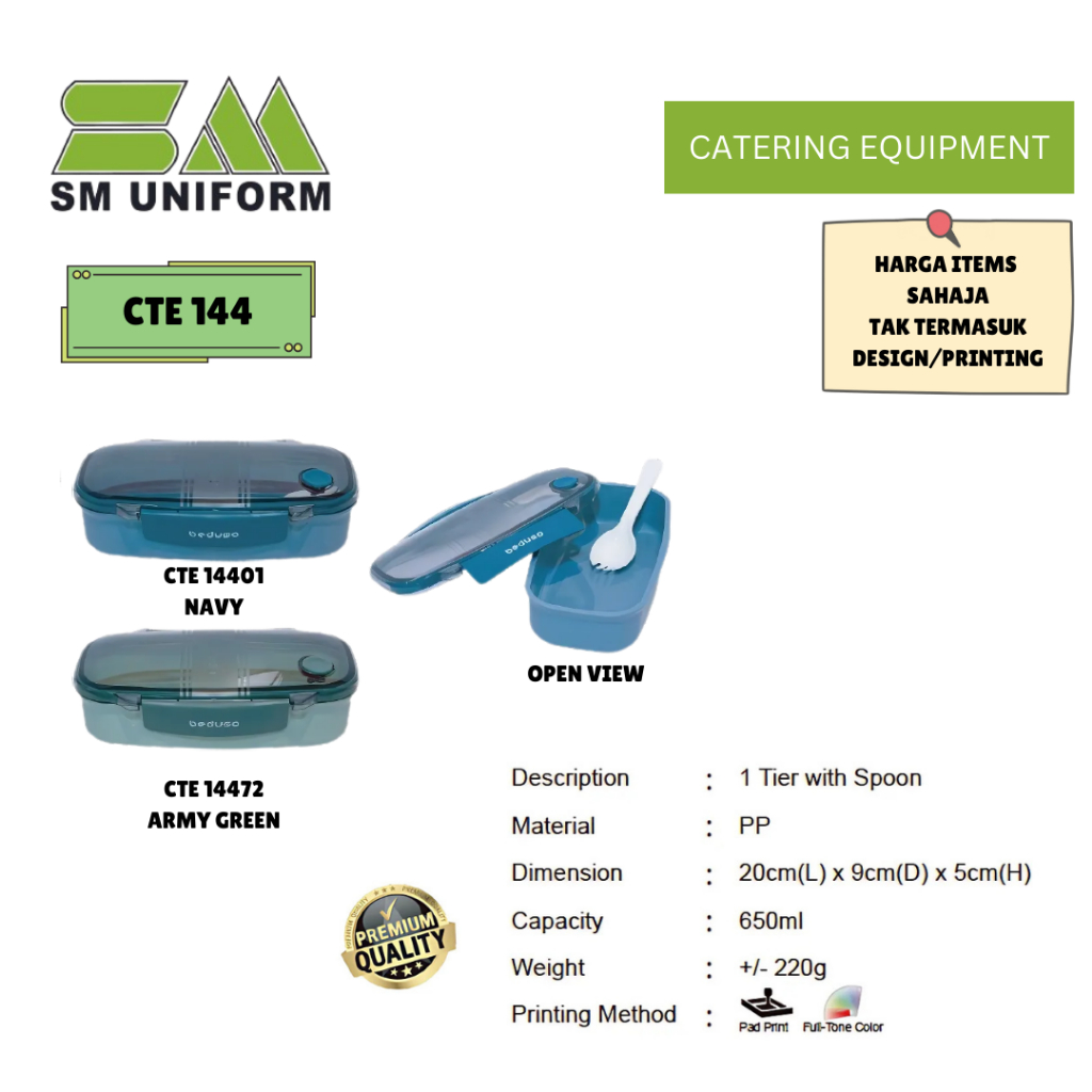 Custom Design Printing Set Catering Equipment- Kitchenware - Murah ...