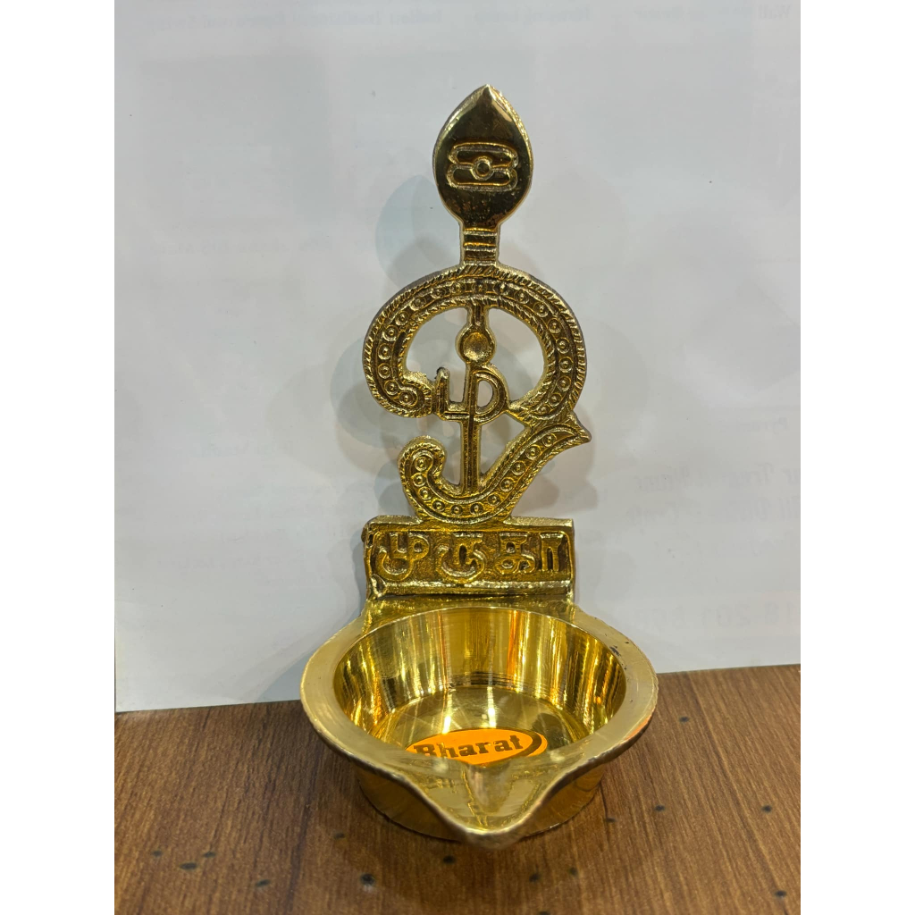 Brass Om Vel vilakku | Vel Murugan Diya - Tamil Om Vel Brass Oil Lamp ...
