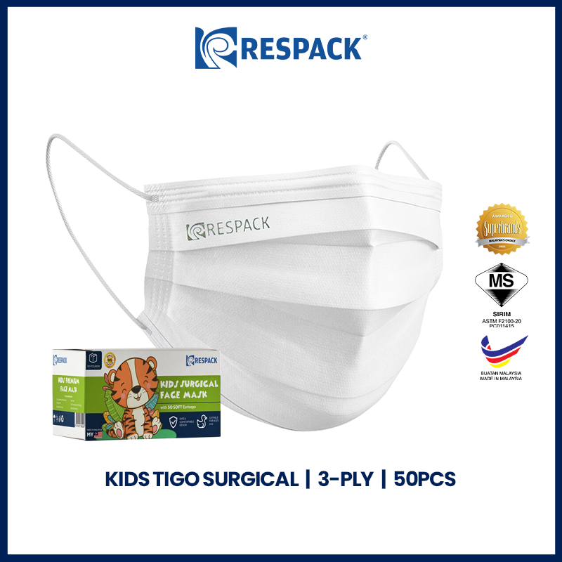 Respack Kids 3-Ply Surgical Face Mask | 50 pcs Earloop | Shopee Malaysia