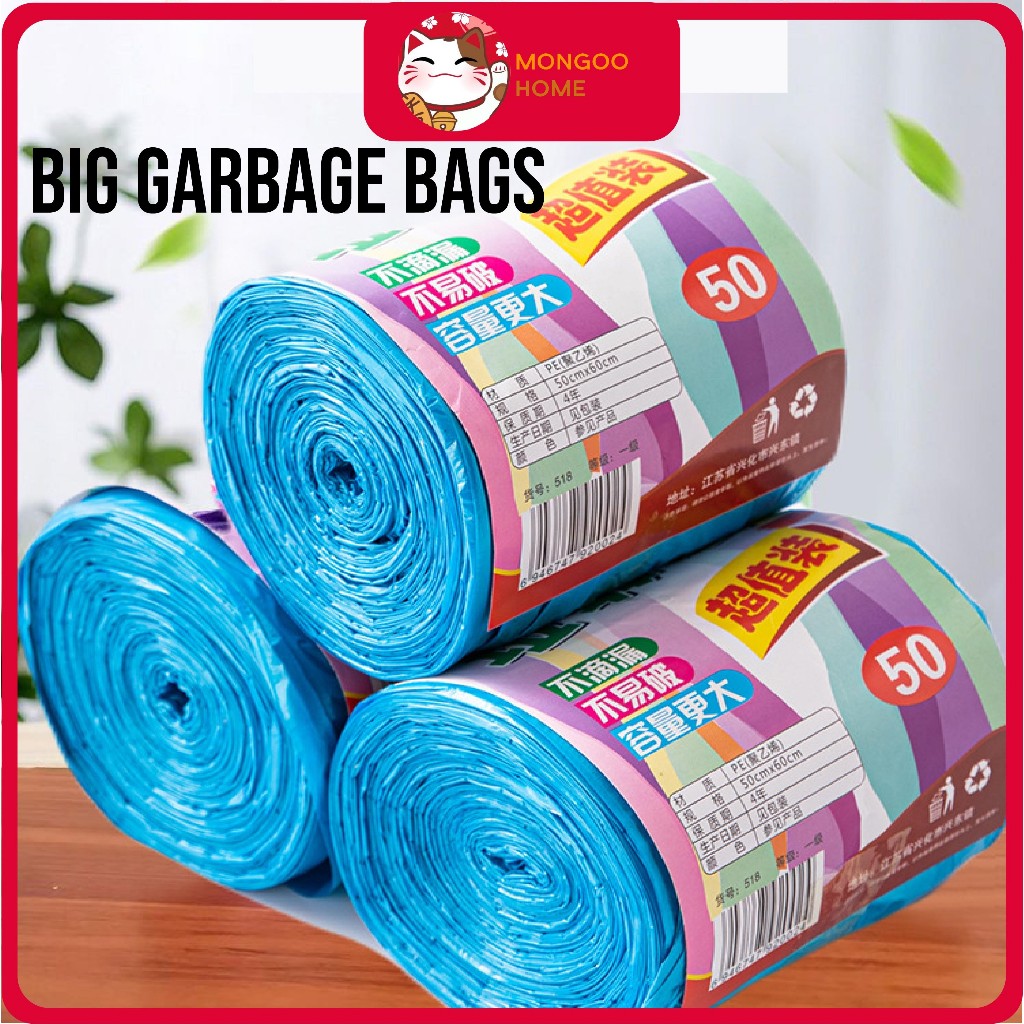 Mongoo Home Big Plastic Bag 100 pcs Durable Garbage Bag Plastic Sampah ...