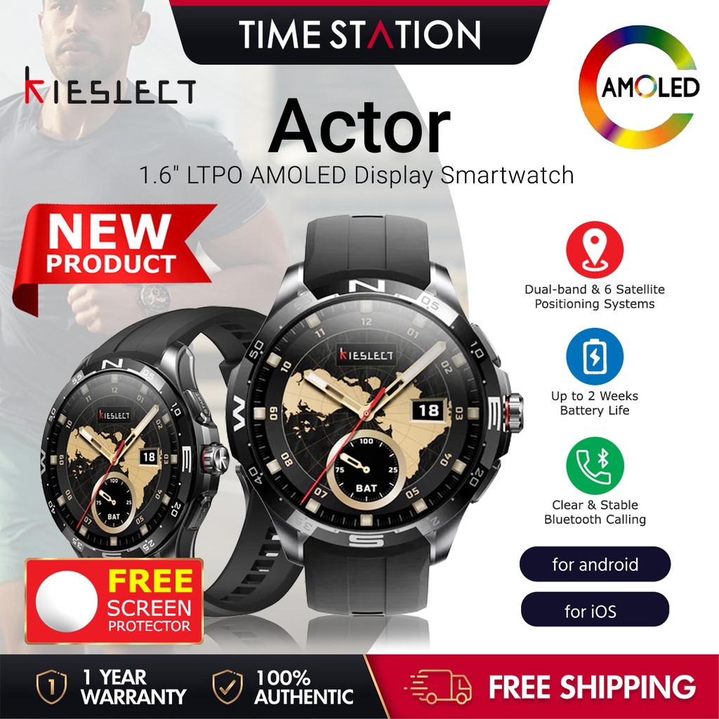 Kieslect Actor AMOLED Jam Smart Watch for Men Watch Waterproof ...