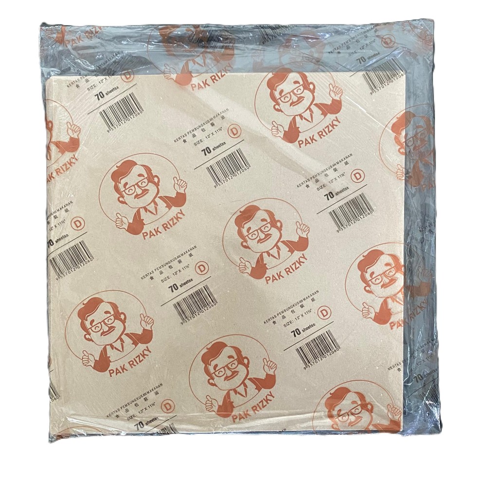 CAP PAK RIZKY PAPER D - KERTAS PEMBUNGKUS MAKANAN / HAWKER PAPER (12" X ...