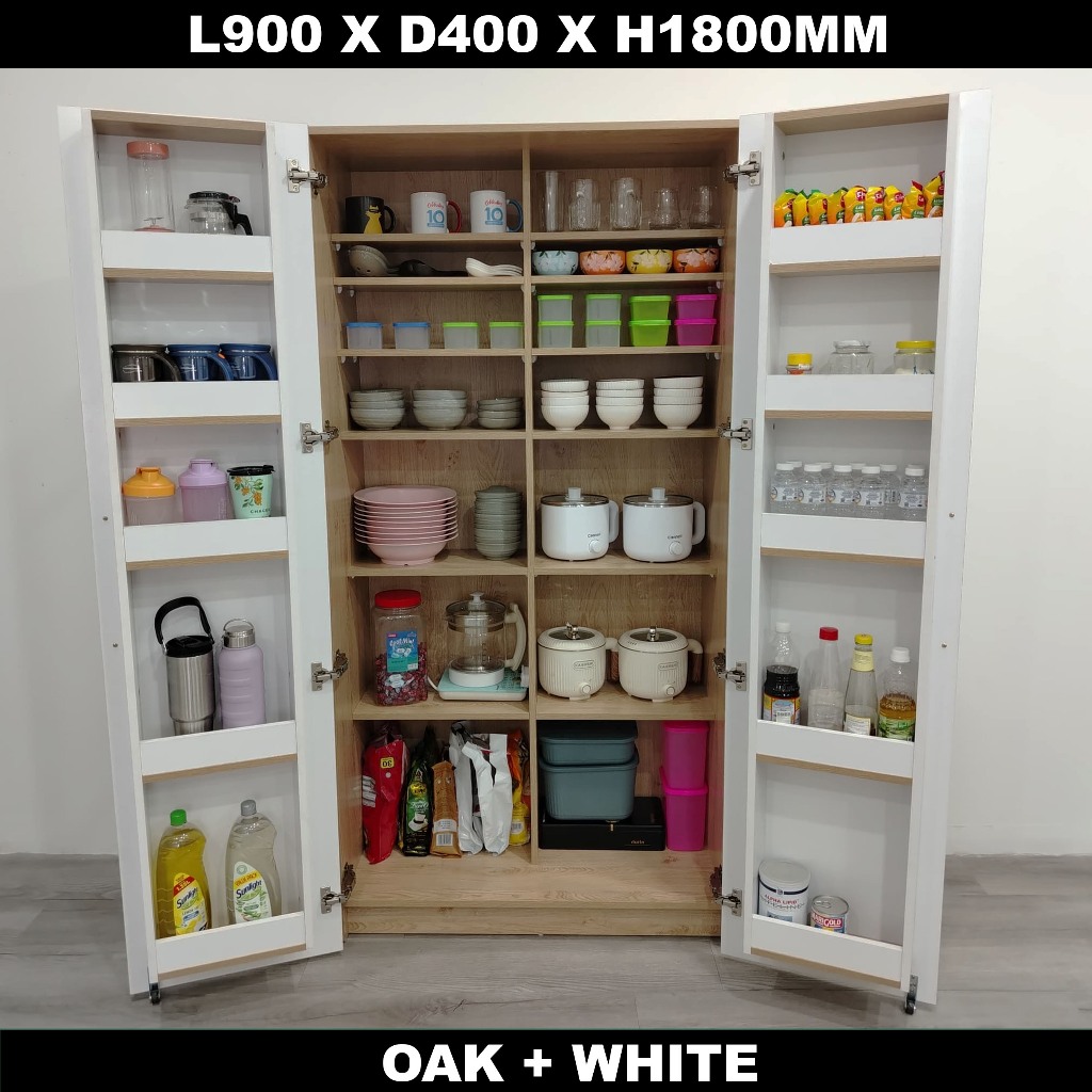 Rasaku 2 Door Kitchen Integrated Sideboard Cabinet Storage Cabinet High ...