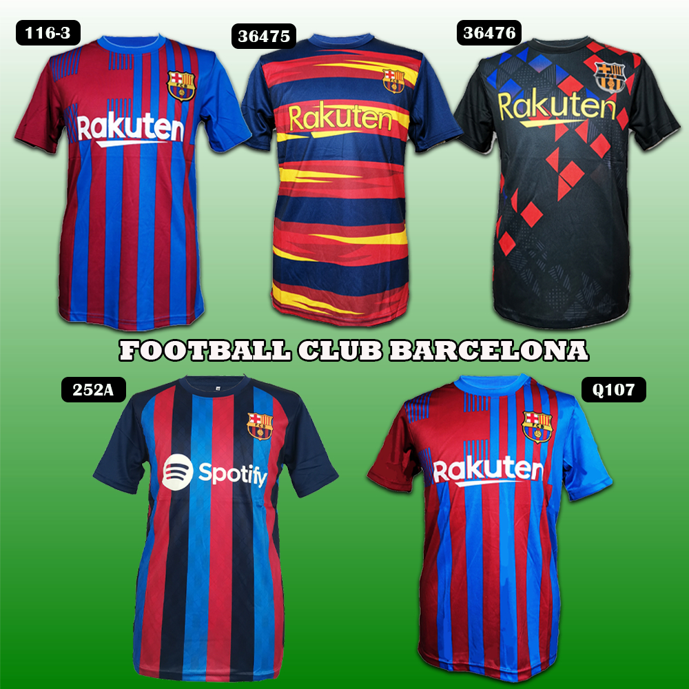 FCB Unisex Baju BOLA DEWASA Jersey Design Printed FOOTBALL Logo Tshirt ...