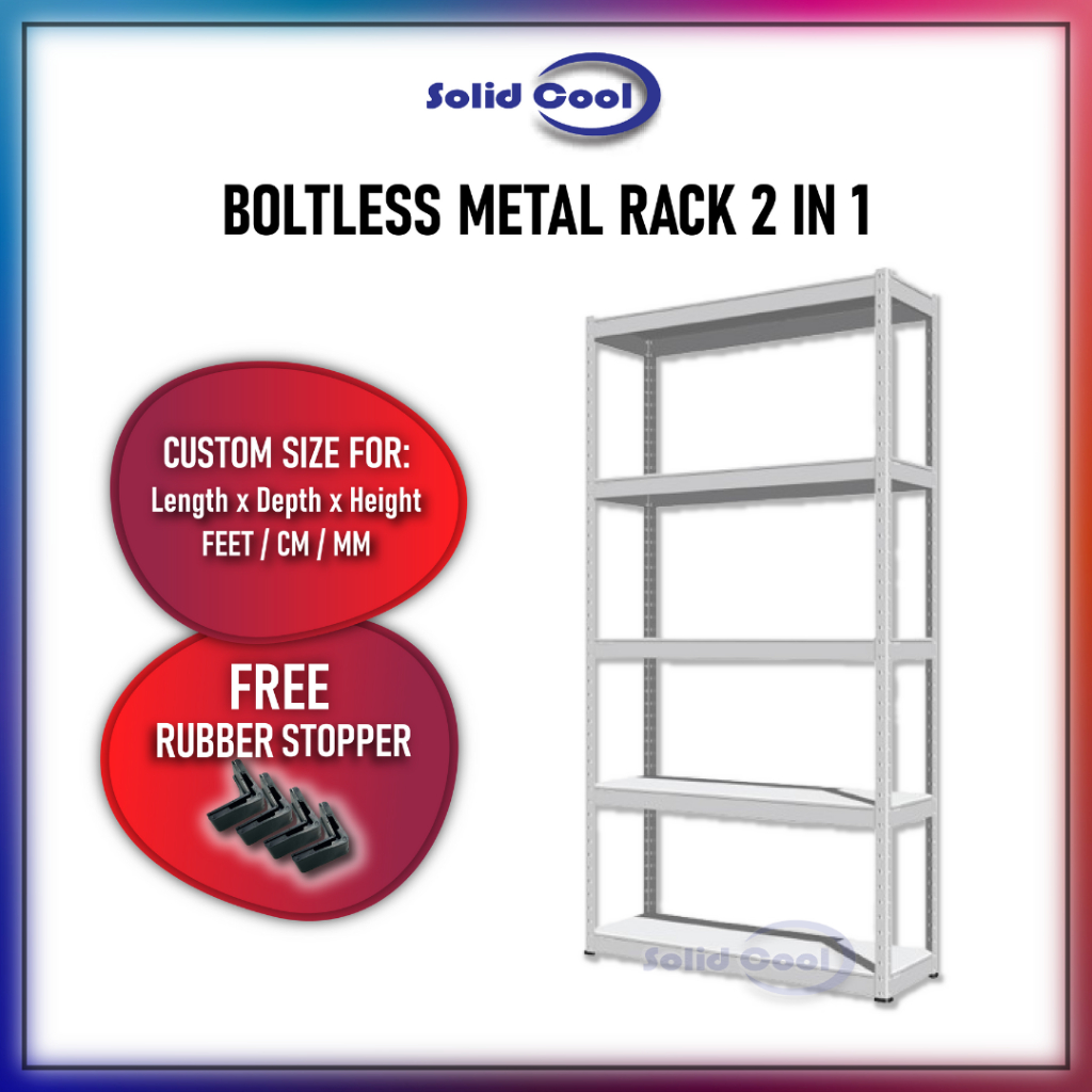 [ SOLID COOL ] BOLTLESS RACK 2 IN 1 METAL RACK 5 LEVEL | STORAGE RACK ...