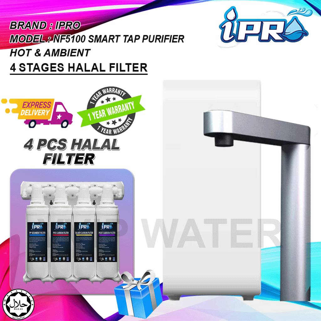 IPRO Instant Smart Water Tap Purifier NF5100 - 4 Stage Antibacterial ...