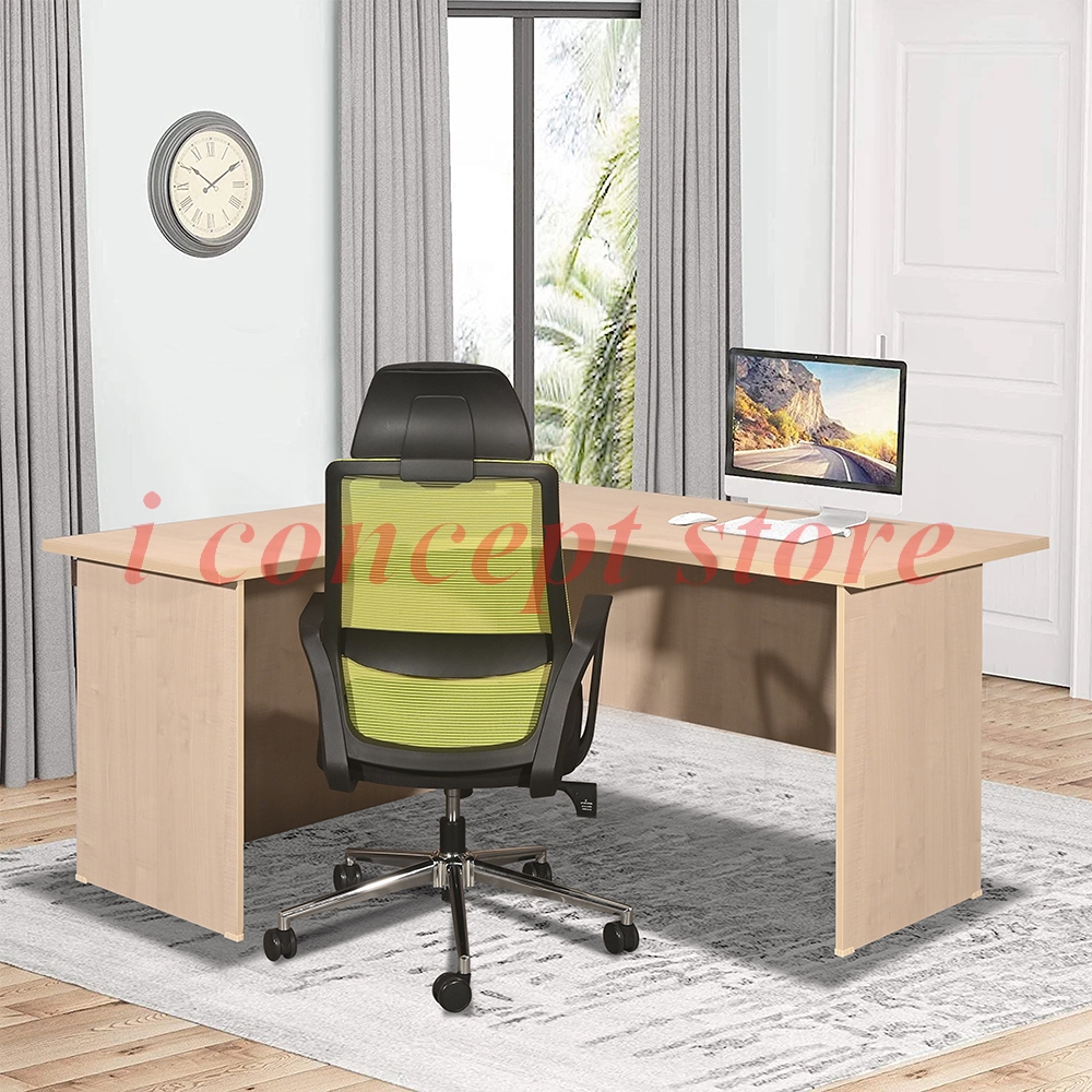 L-SHAPE OFFICE WRITING TABLE / STUDY DESK / MEJA PEJABAT BENTUK L ...