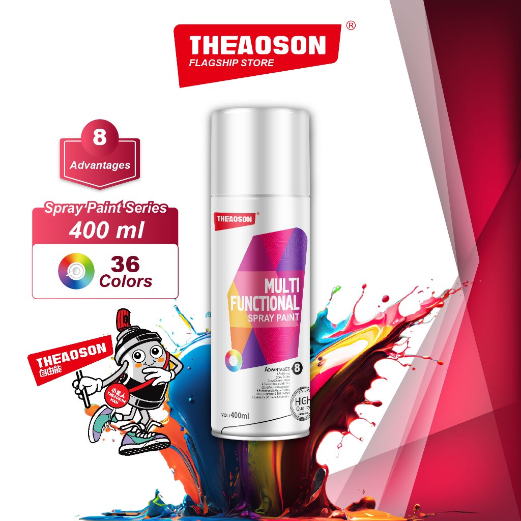 THEAOSON Aerosol Spray Paint Multipurpose Cat Spray Tin Matte Black Cat ...