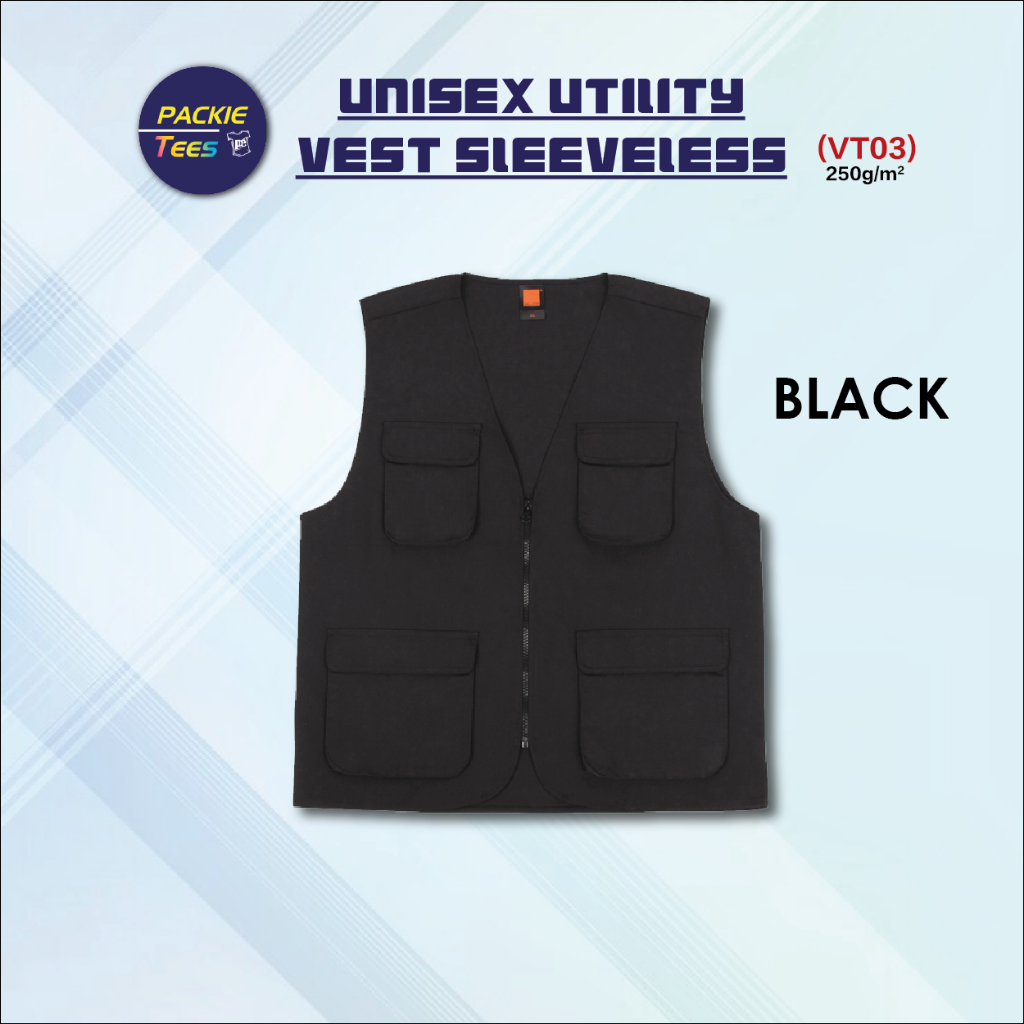 VEST VT0302 BLACK 100% POLYESTER CANVAS FISHING HUNTING CAMPING ...
