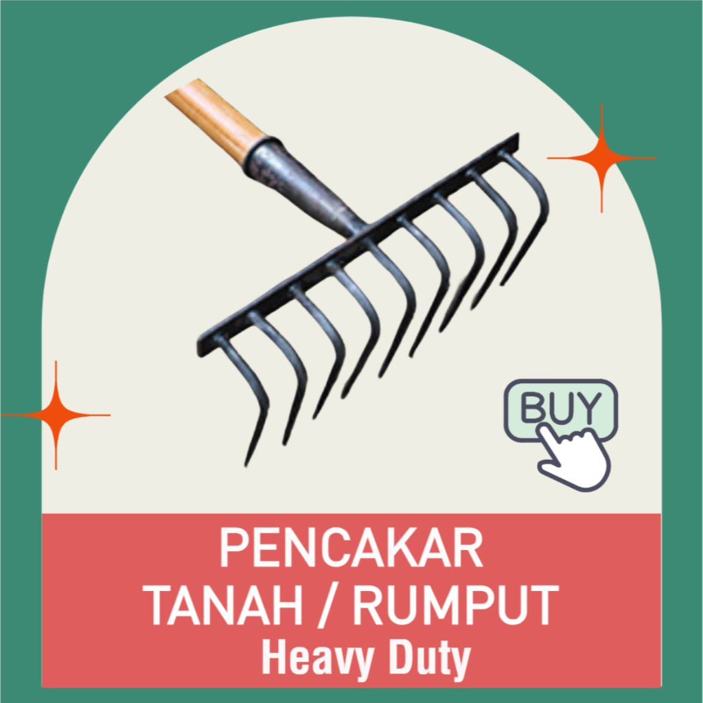 [Ada Hulu] Garden Rake 9/12 Teeth Gardening Weeding Rake Loose Soil ...