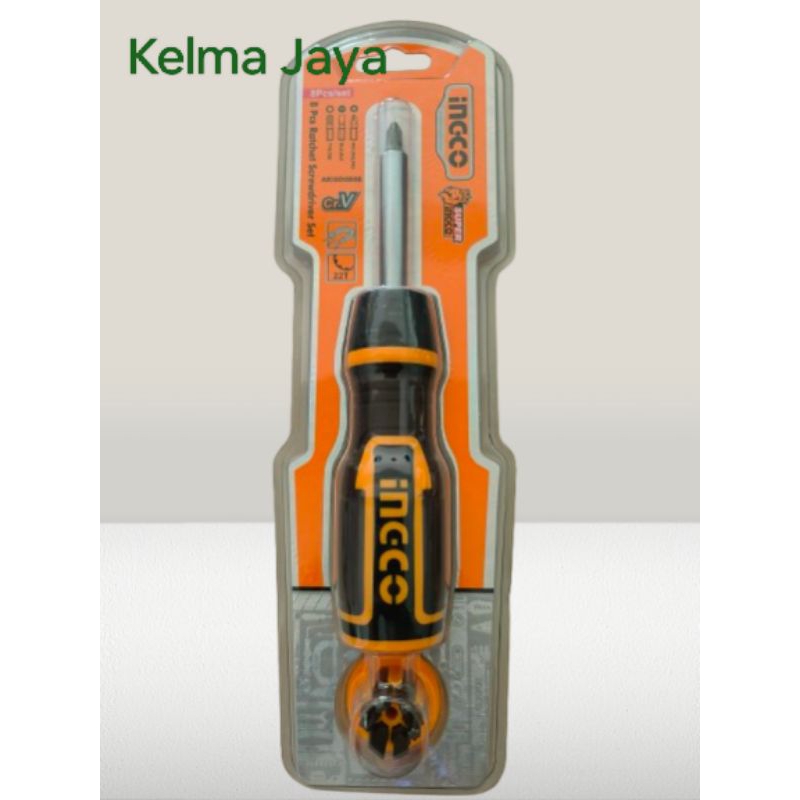 💥READY STOCK!!!💥 INGCO RATCHET SCREWDRIVER SET 8 PCS AKISD0808 | Shopee ...