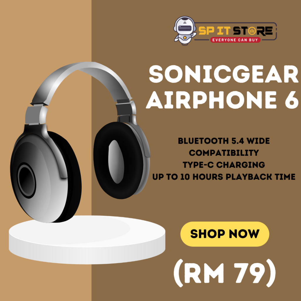 SONICGEAR AIRPHONE 6 WIRELESS HEADSET (MULTIPLE COLOR) | Shopee Malaysia