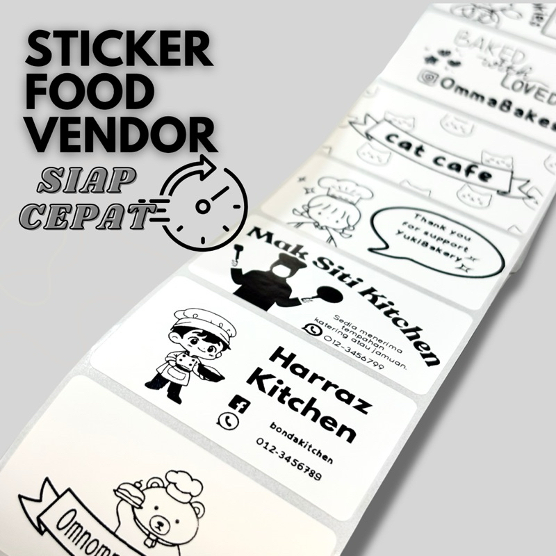 Sticker Food Vendor Bajet | Shopee Malaysia