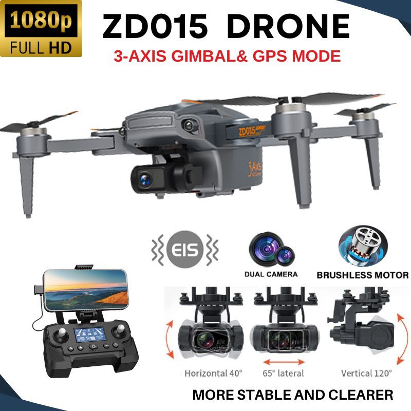 ZD015 3 Axis Gimbal GPS Drone With Camera Brushless RC Dron Drones ...
