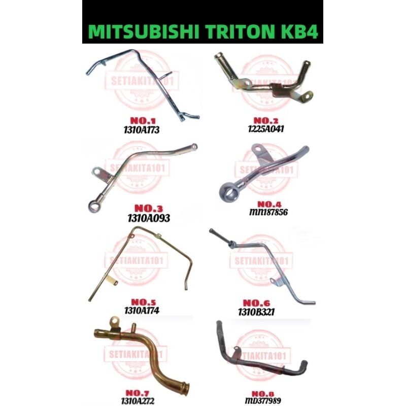 MITSUBISHI TRITON KB4 WATER PUMP PIPE/TURBO PIPE/BY PASS PIPE/TURBO OIL ...