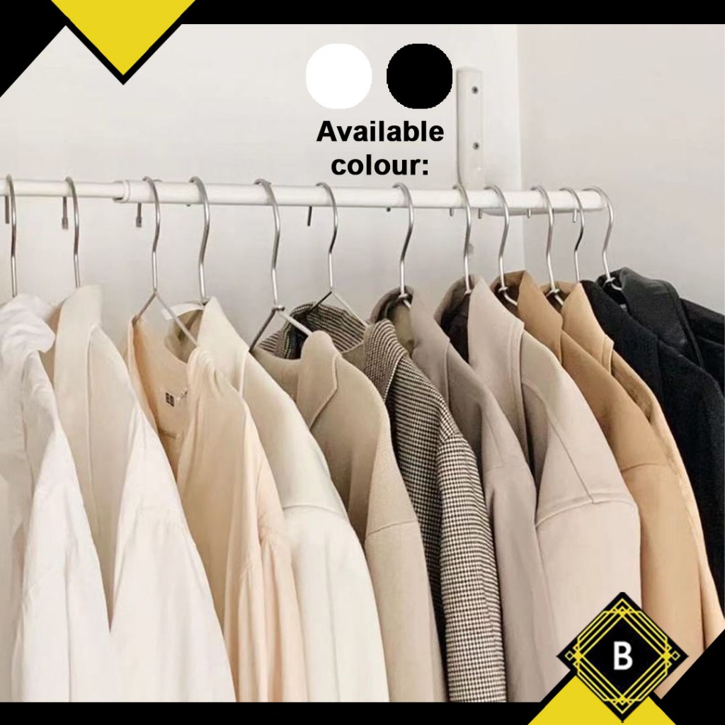 🏠 CLOTHES RACK CLOTHES BAR ADJUSTABLE SINGLE ROD HANGER CLOTHES HANGER ...