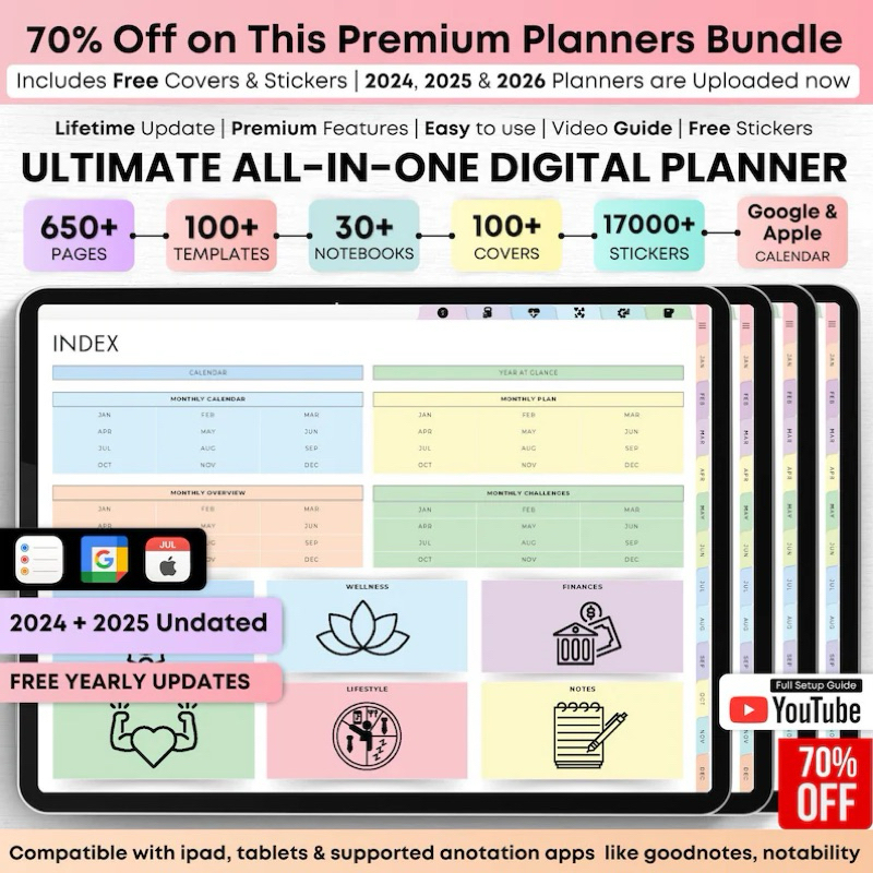 All-in-One Digital Planner 2024-2026 – GoodNotes & Notability Template ...
